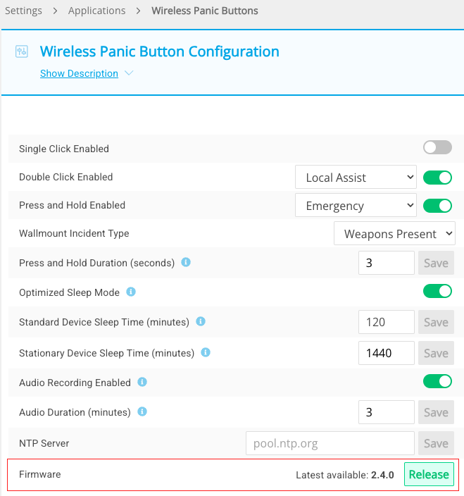 Update Wireless Panic Button Firmware